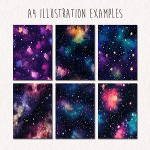 Seamless Night Sky Digital Paper, Galaxy Pattern in JPG, Night Sky Backgrounds for Junk Journal ...