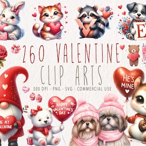 Mega Valentine's Day Clipart Bundle, Be My Valentine Graphics Clip Art ...