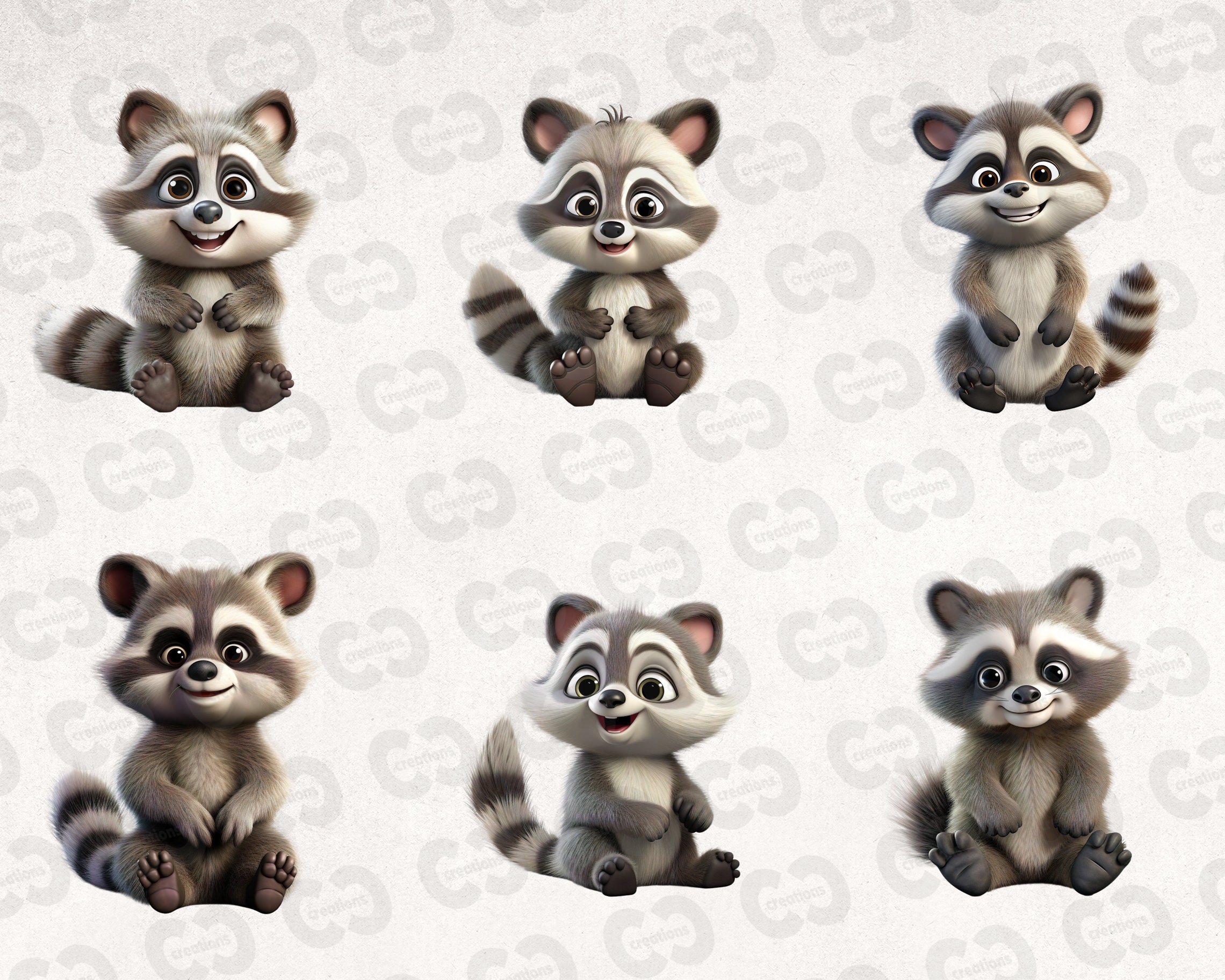 Cute Raccoon Clipart Bundle Clip Art Set of 20 High Quality - Etsy