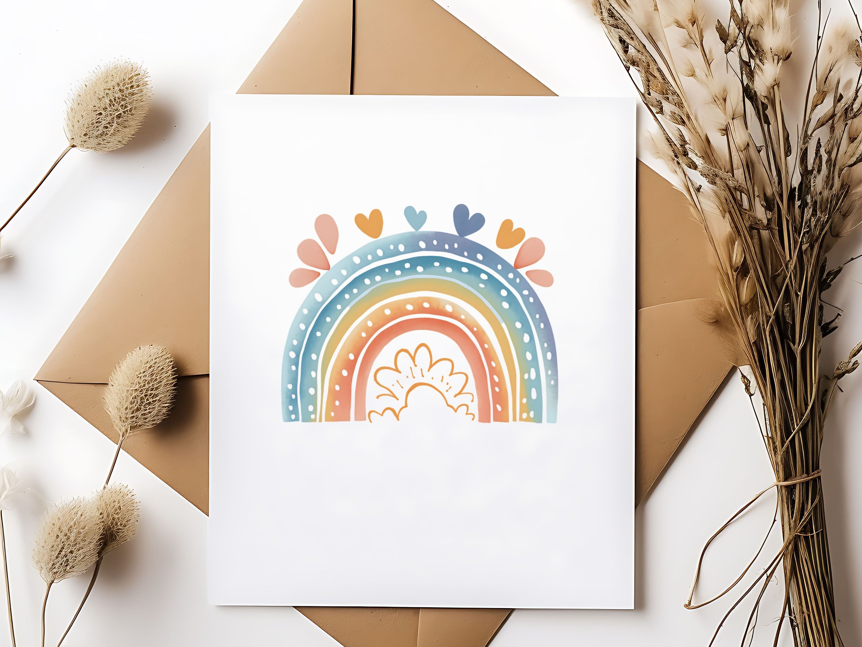 Watercolor Boho Rainbows Clipart Bundle Pastel Rainbow SVG - Etsy
