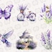 Watercolor Lavender Clipart Bundle, Purple Garden Graphics, Floral ...