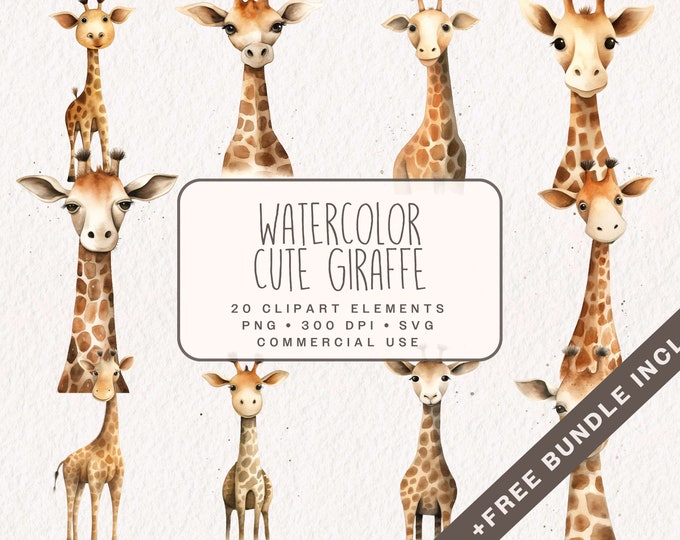 15 PNG Baby Giraffe Clipart – Cute Safari Animal PNG Illustration ...