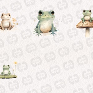 Watercolor Cute Frogs Clipart, Happy Frog Graphics in PNG and SVG ...