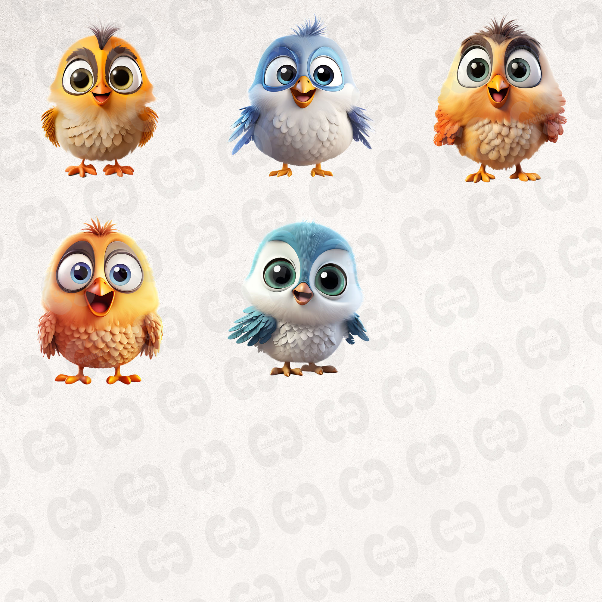 Cute Bird Clipart Bundle, Clip Art Set of 50 High Quality Pngs, Happy ...