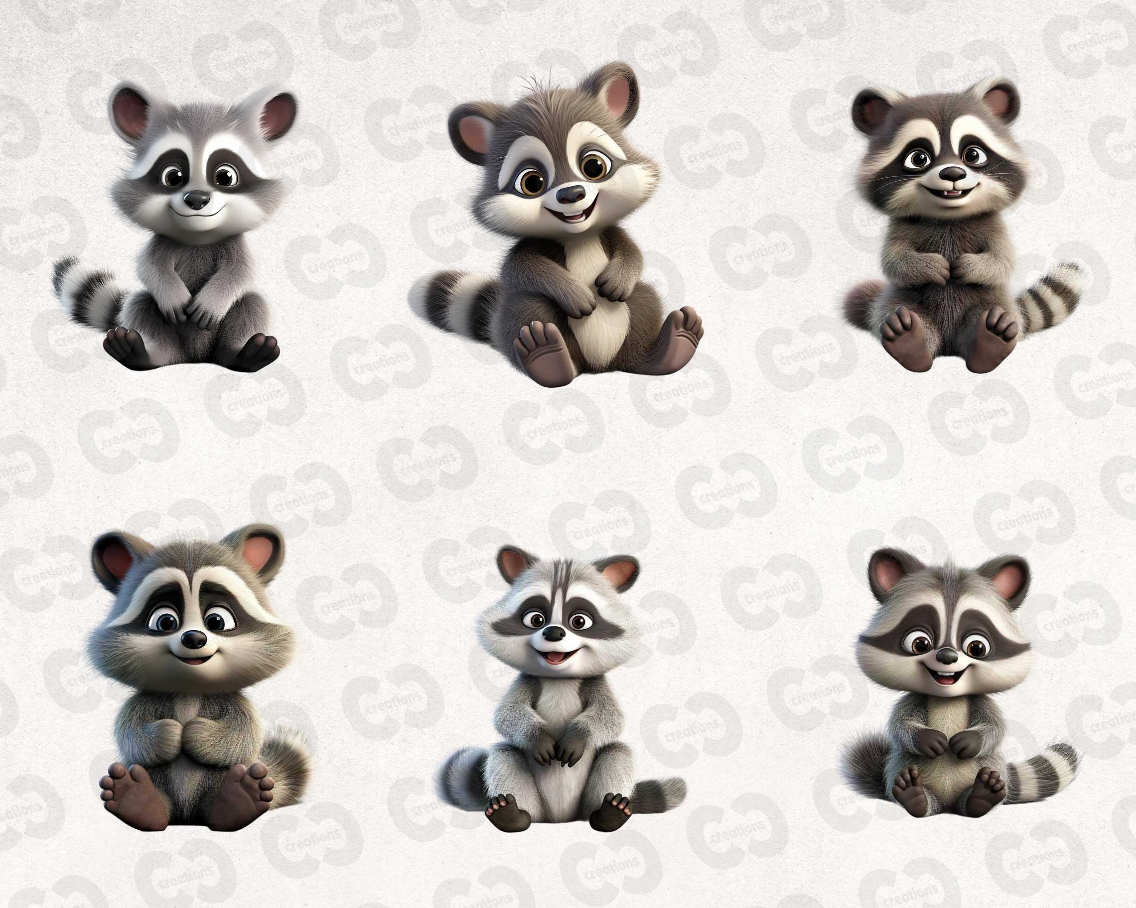 Cute Raccoon Clipart Bundle Clip Art Set of 20 High Quality - Etsy
