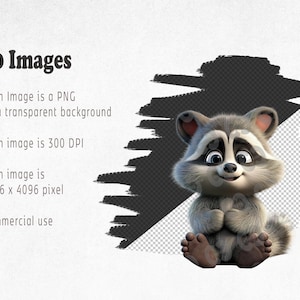 Cute Raccoon Clipart Bundle, Clip Art Set of 20 High Quality Pngs ...