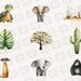 Safari Animals Clipart Bundle, Cute Nursery Art Graphics Containing ...