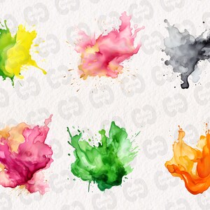 Colorful Watercolor Splash Clipart, Color Splash PNG, Paint Splatter ...