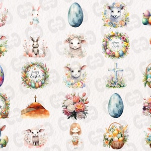 Mega Easter Clipart Bundle, Easter Graphics Clip Art PNG, Cute Easter ...