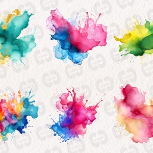 Colorful Watercolor Splash Clipart, Color Splash PNG, Paint Splatter ...