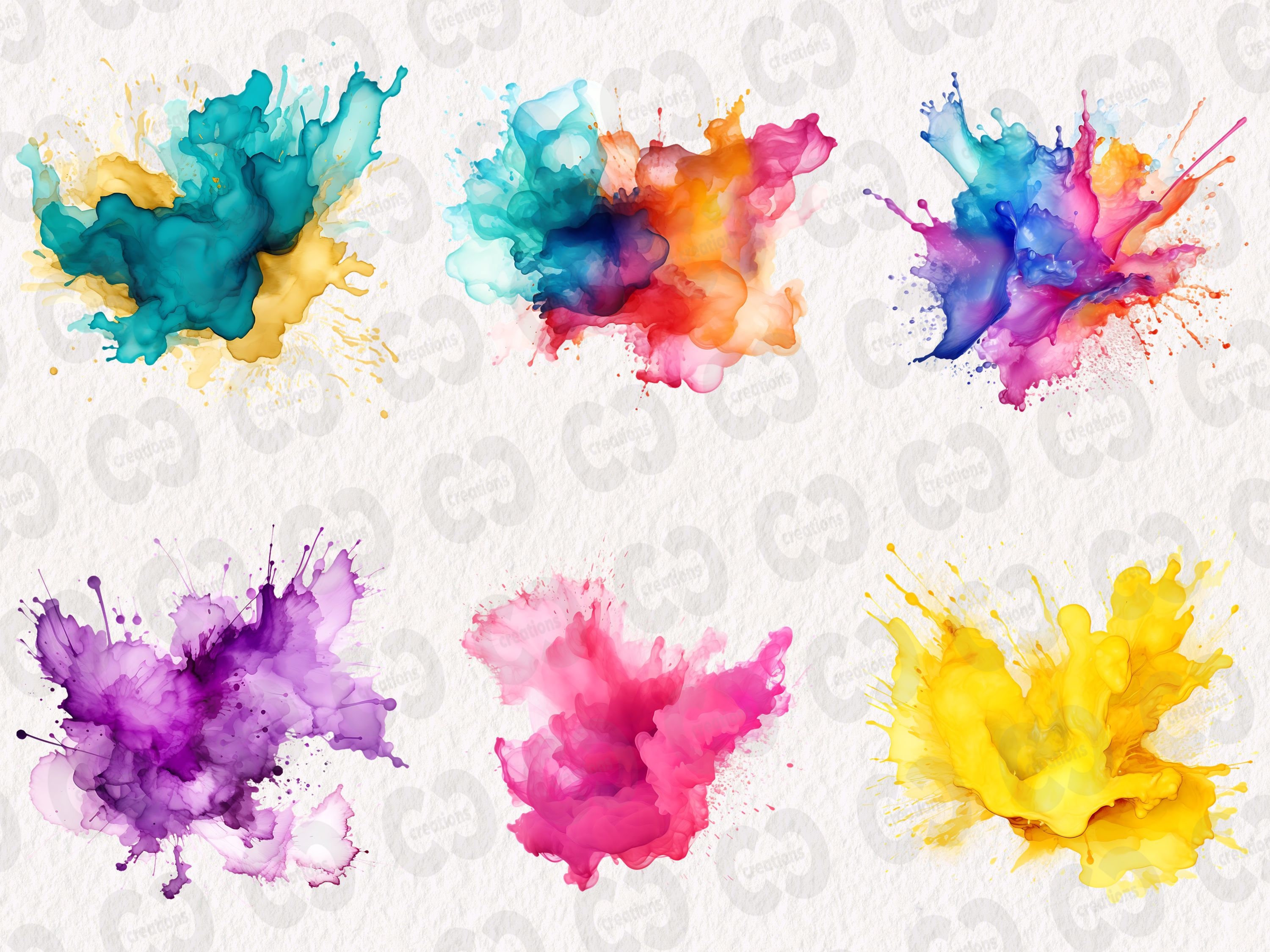 Colorful Watercolor Splash Clipart, Color Splash PNG, Paint Splatter ...