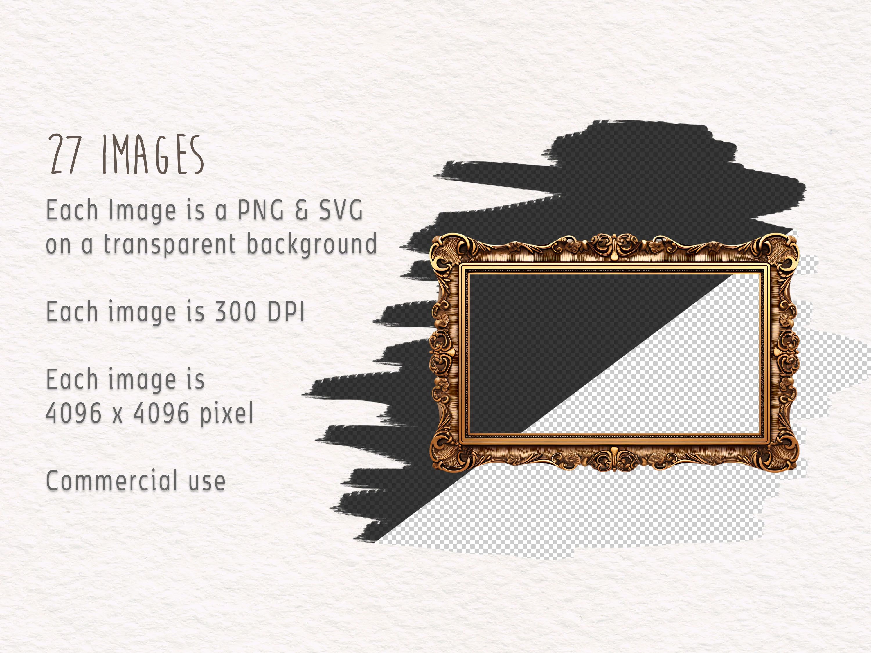 Antique Bronze Frames Clipart, Vintages Frames Graphics, Rococo Frames ...