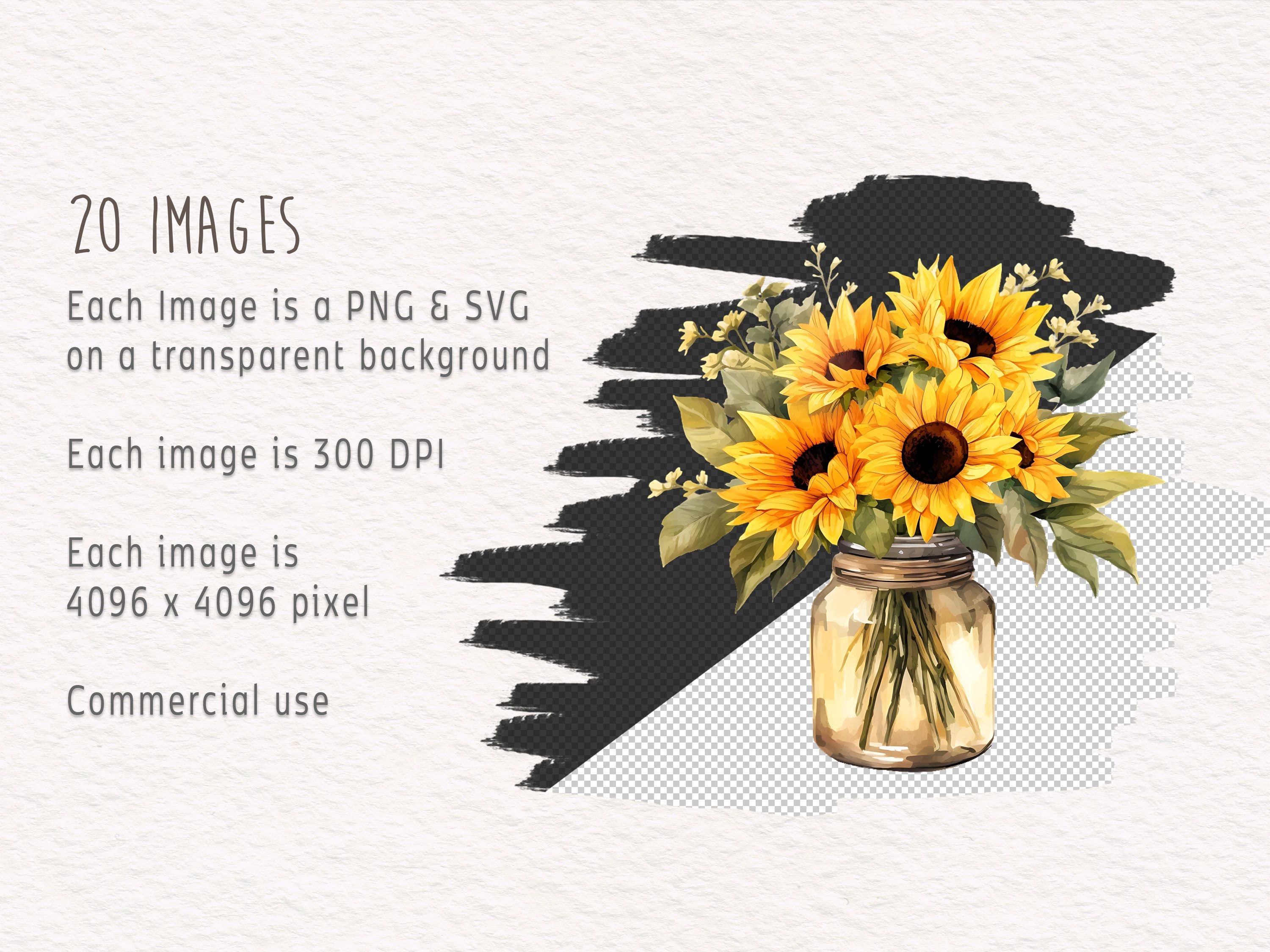 Watercolor Sunflowers Clipart Bundle Autumn Sunflower - Etsy