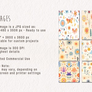 Seamless Boho Digital Paper, Boho Seamless Pattern in JPG, A4 Boho ...