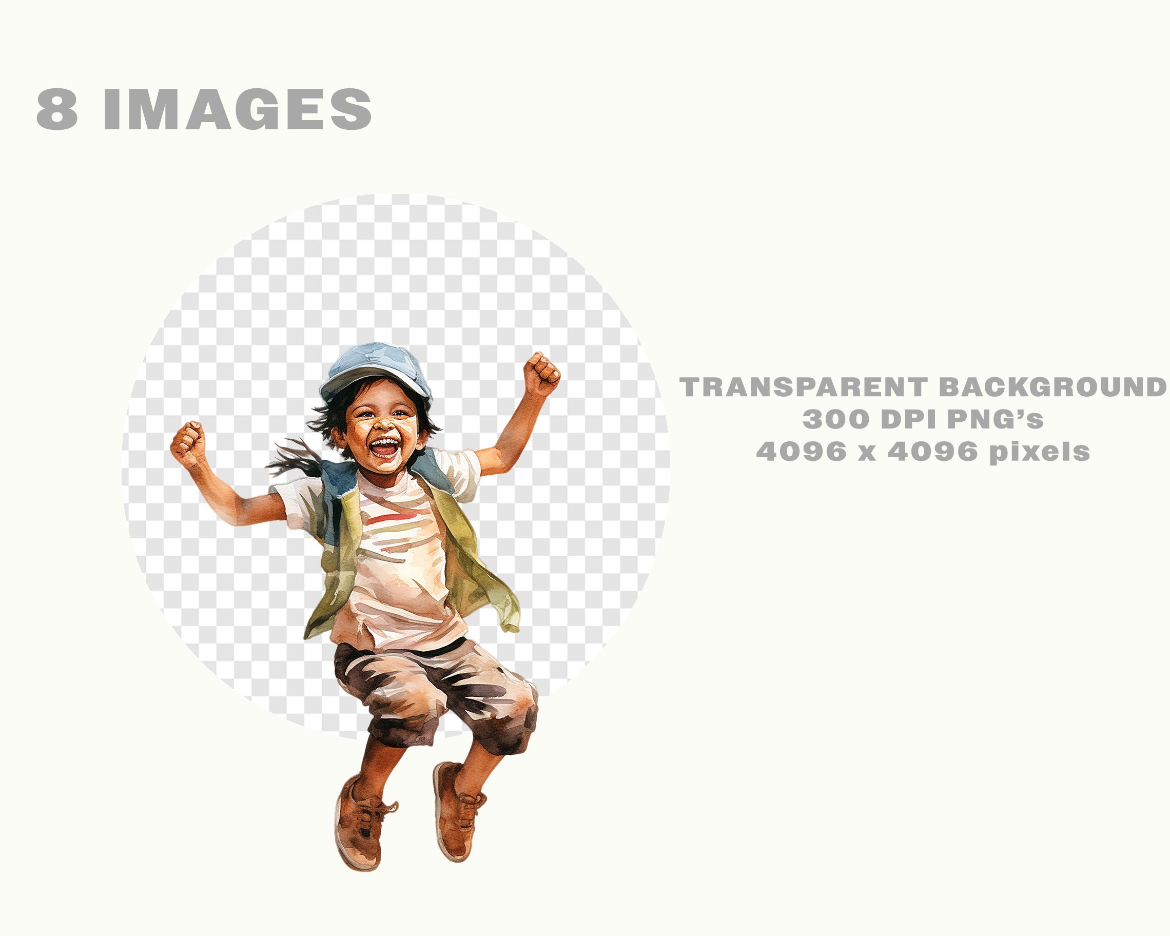 Cartoon Kids Clipart PNG Cute Children Jumping With Joy - Etsy Canada