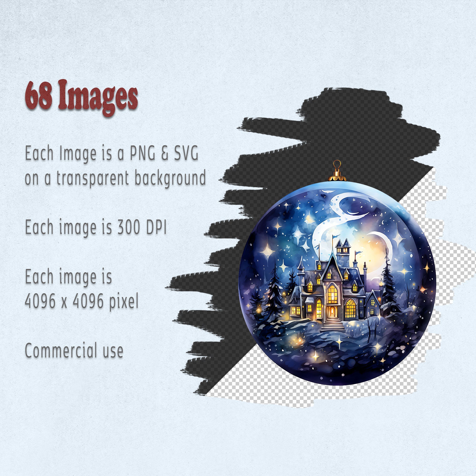 Christmas Ball Clipart Bundle, Cozy Xmas Balls Graphics in PNG and SVG ...