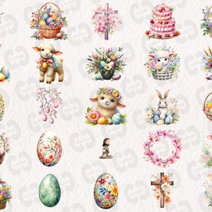 Mega Easter Clipart Bundle, Easter Graphics Clip Art PNG, Cute Easter ...