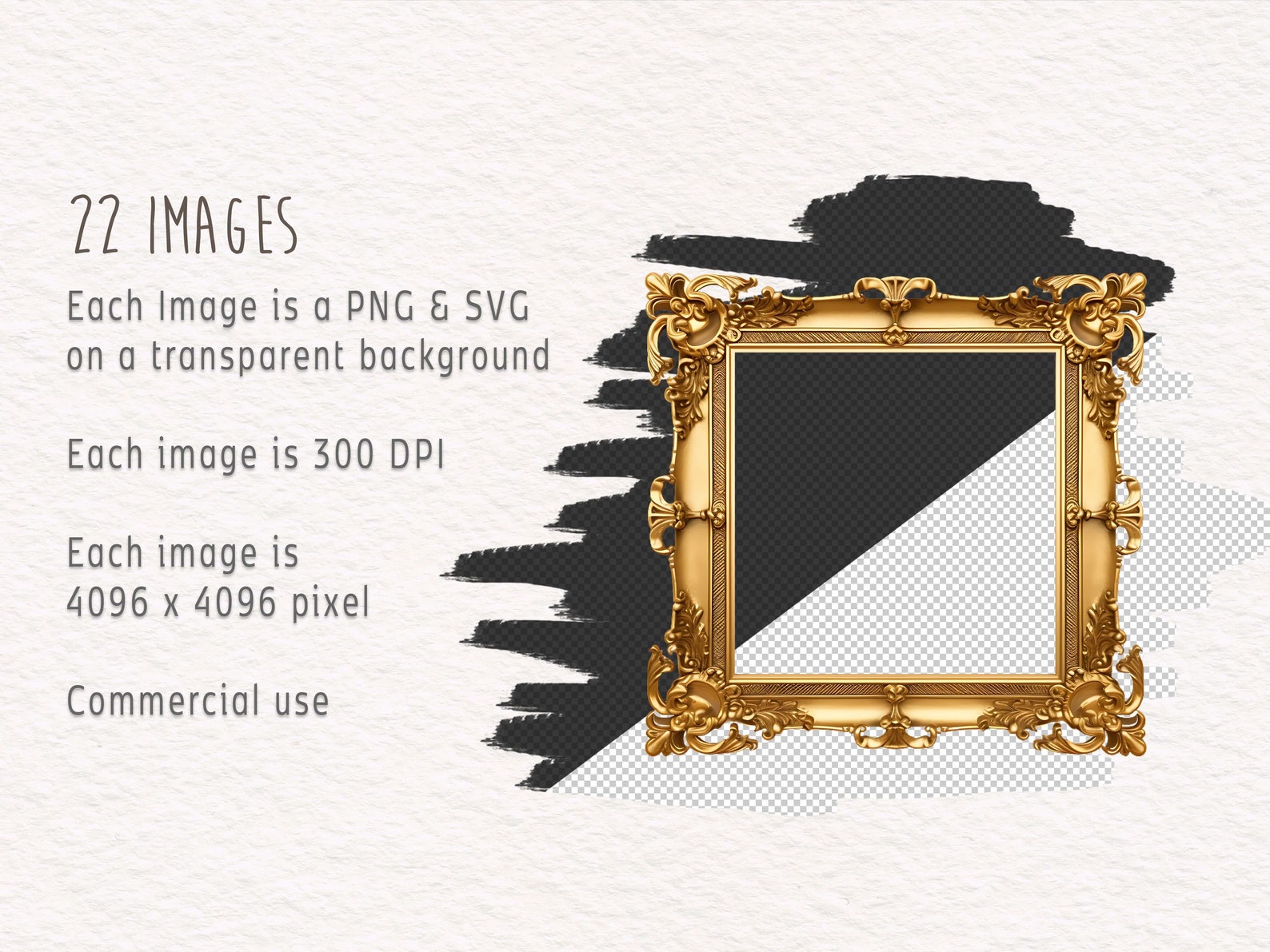 Antique Gold Frames Clipart, Vintages Frames Graphics, Rococo Frames ...
