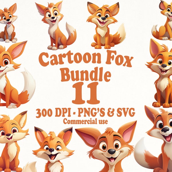Cute Fox Clipart - Etsy