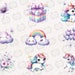 Cute Unicorn Clipart Bundle, Watercolor Unicorns Clip Art, Rainbow ...