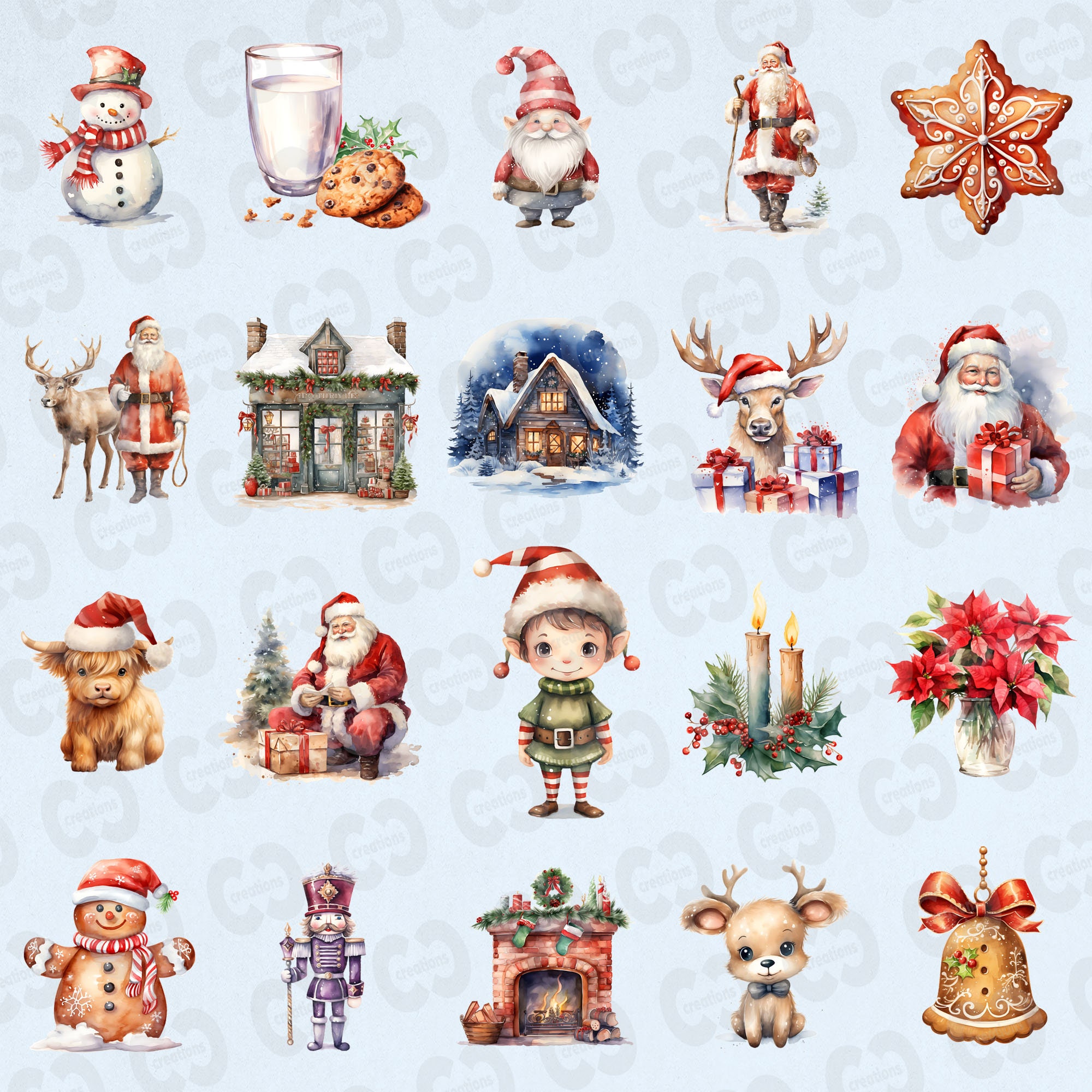 Christmas Mega Bundle Clipart Watercolor Winter Clip Art - Etsy UK