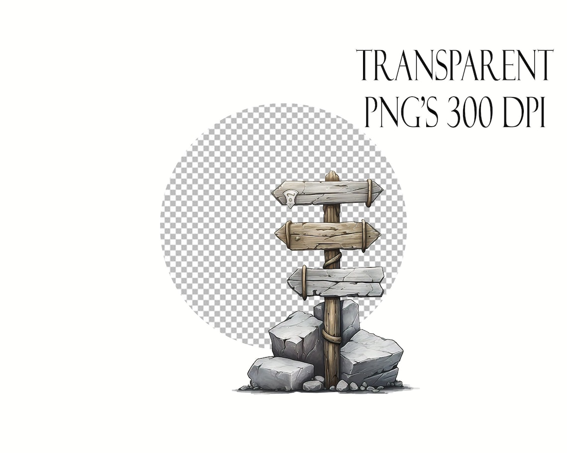 Watercolor Stone Signs Clipart, 14 Wooden Signs Clip Art Stone Sign ...