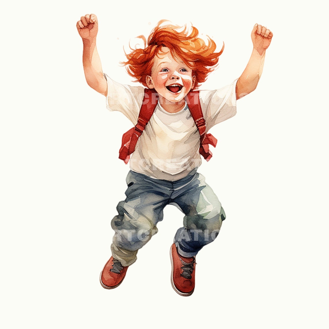 Cartoon Kids Clipart PNG Cute Children Jumping With Joy - Etsy Canada