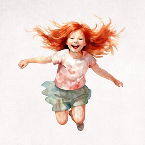 Cartoon Kids Clipart PNG, Cute Children Jumping With Joy, Happy ...