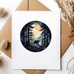 Watercolor Forest Moons Clipart, Fantasy Woodland Graphics in PNG and ...