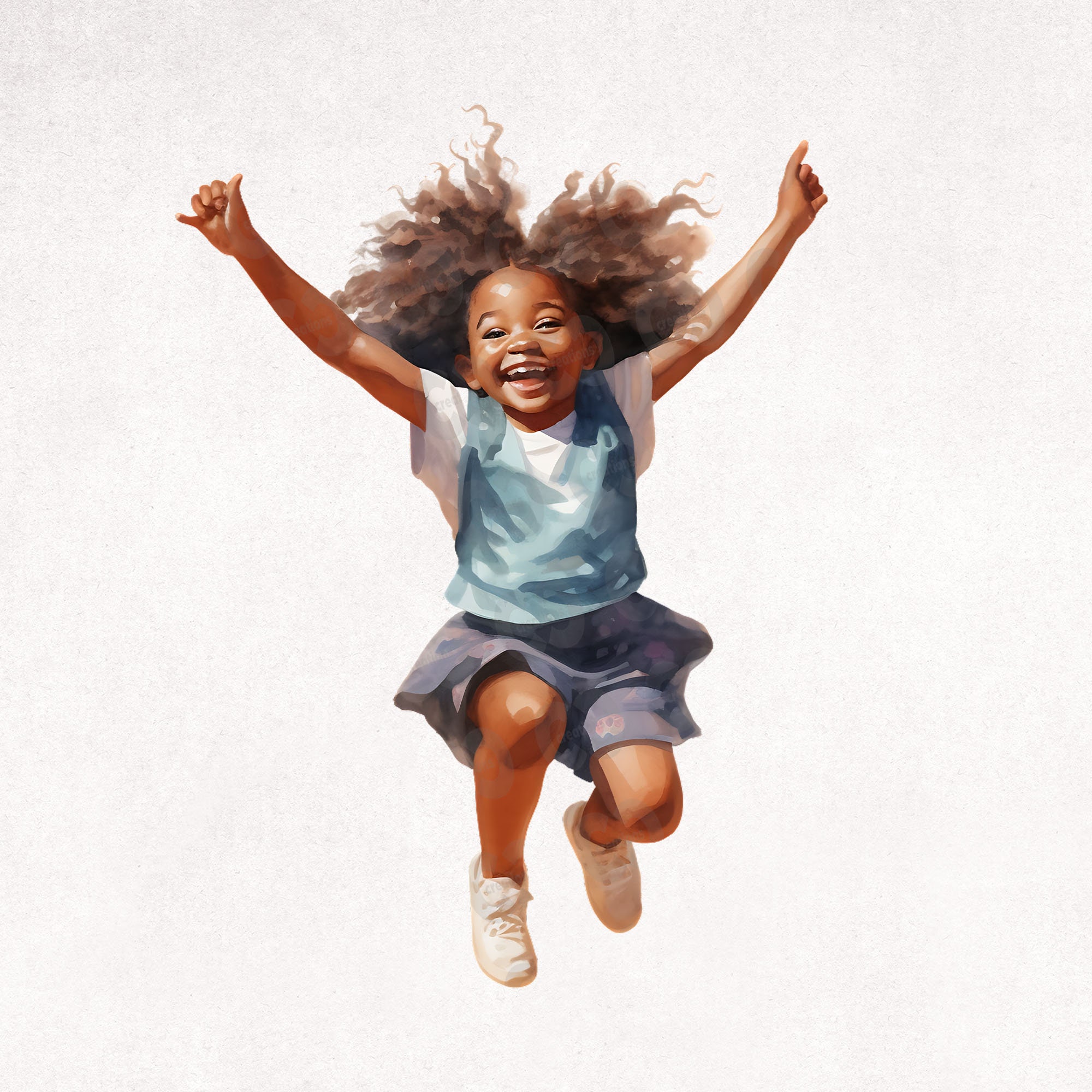 Cartoon Kids Clipart PNG, Cute Children Jumping With Joy, Happy ...