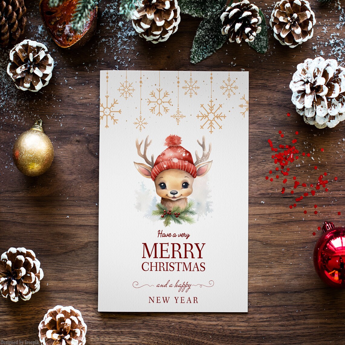 Christmas Cute Reindeer Clipart Bundle, 100 Watercolor Kids Reindeer ...