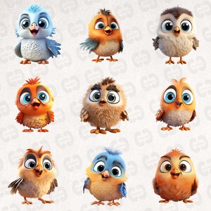 Cute Bird Clipart Bundle, Clip Art Set of 50 High Quality Pngs, Happy ...