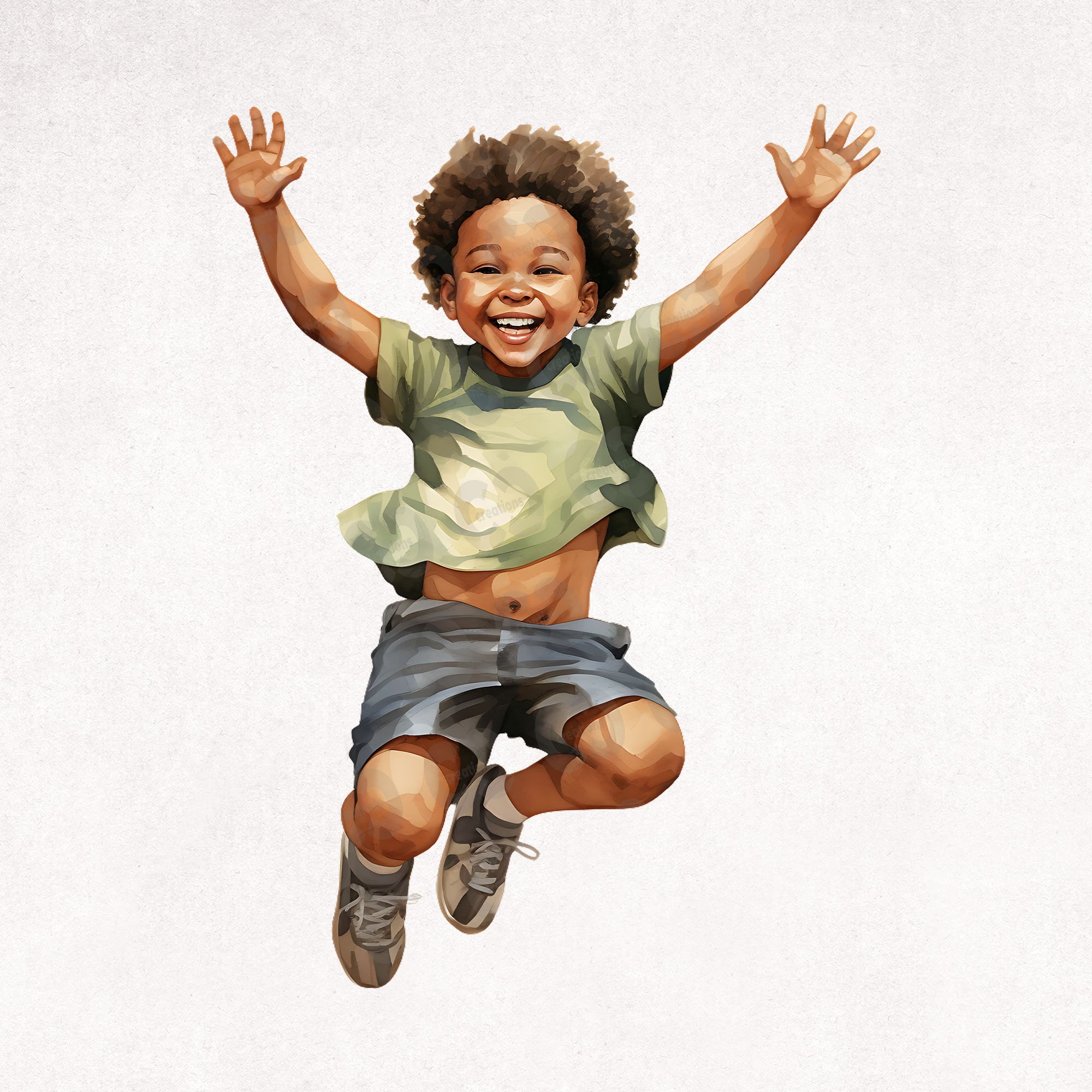 Cartoon Kids Clipart PNG, Cute Children Jumping With Joy, Happy ...