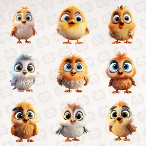 Cute Bird Clipart Bundle, Clip Art Set of 50 High Quality Pngs, Happy ...