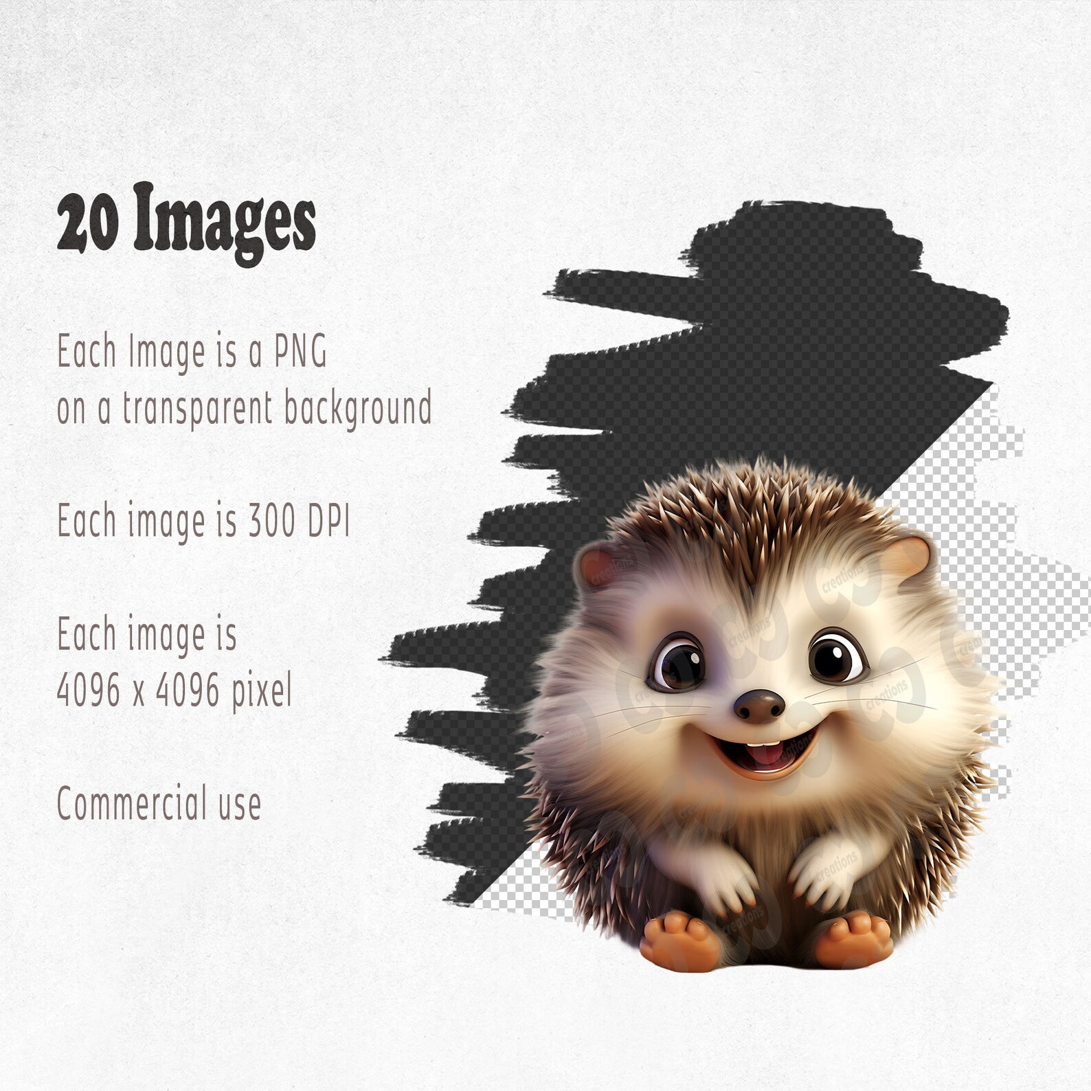 Cute Hedgehog Clipart Bundle, Clip Art Set of 20 High Quality Pngs ...