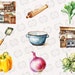 Watercolor Cooking Clipart Bundle, Kitchen Graphics in PNG and SVG ...
