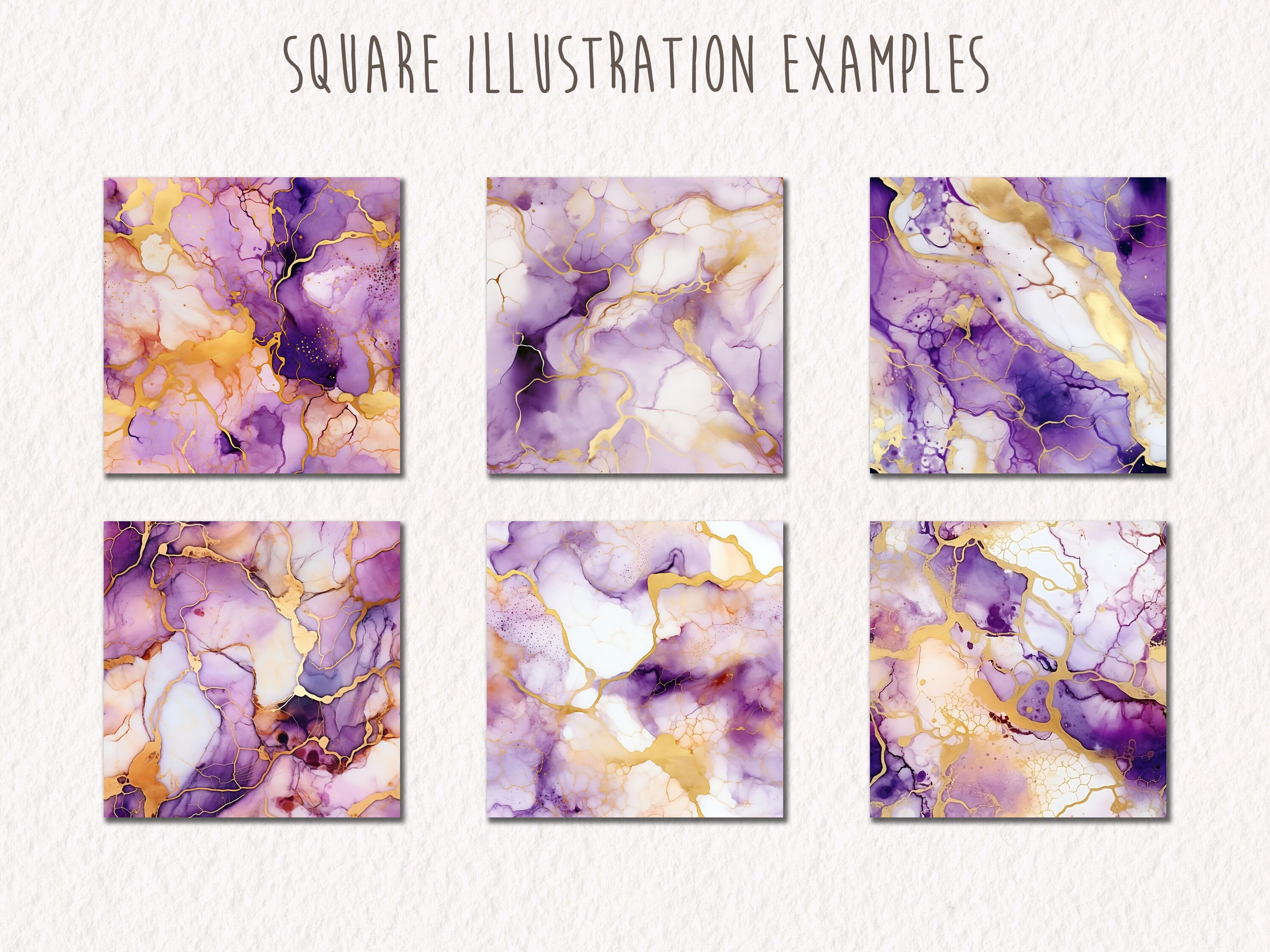 Purple Marble Digital Paper, Purple and Gold Seamless Pattern ...