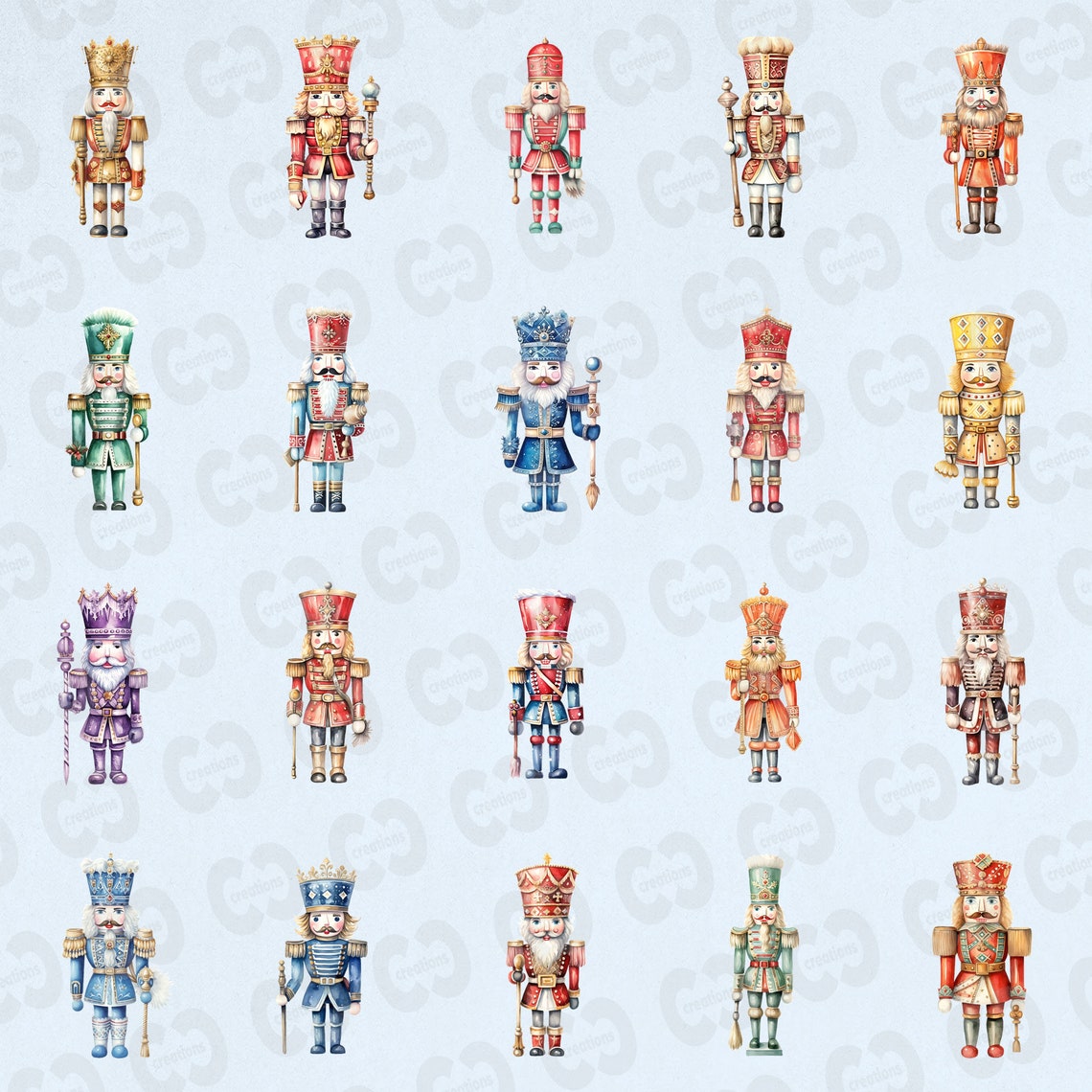 Christmas Nutcracker Clipart Bundle, Watercolor Xmas Nutcracker Clip ...