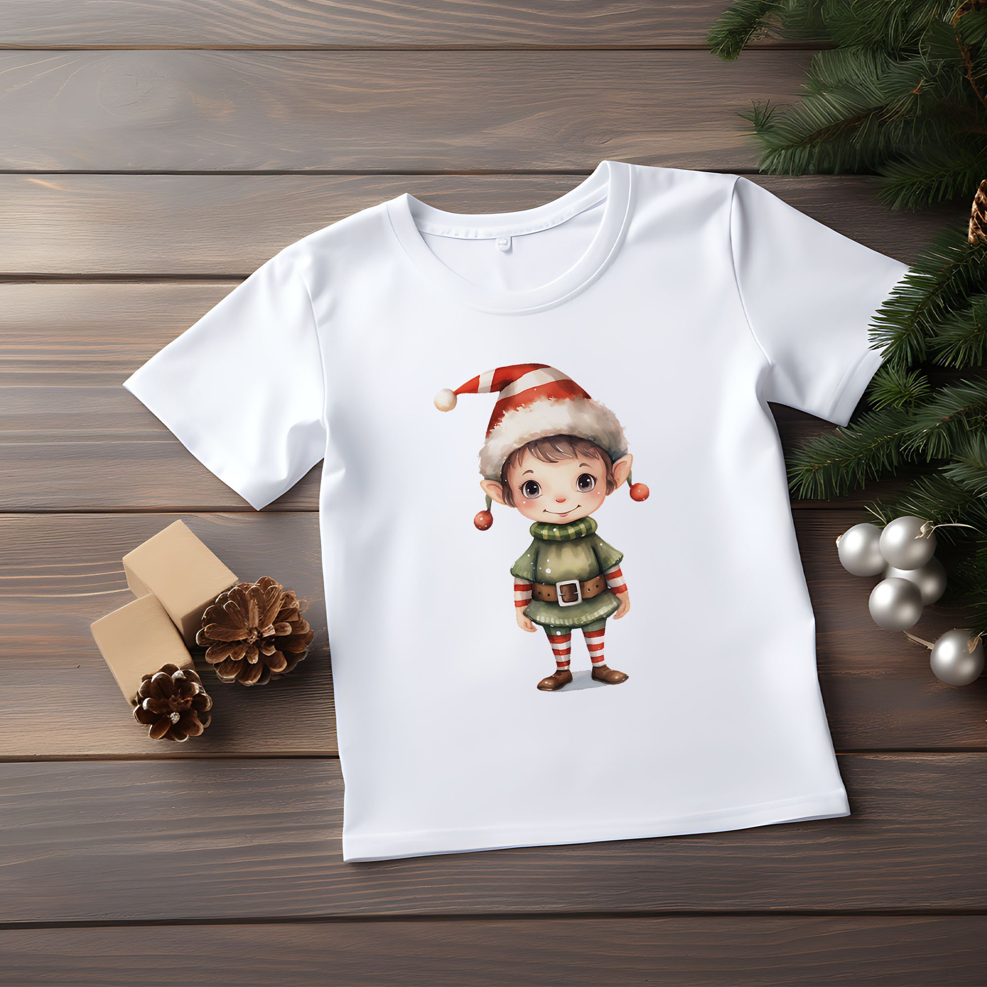 Cute Christmas Characters Clipart, Watercolor Xmas Clip Art PNG Bundle ...