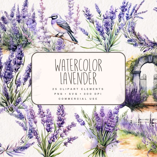 Lavender Watercolor - Etsy