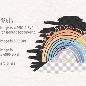 Watercolor Boho Rainbows Clipart Bundle, Pastel Rainbow SVG, Cute Boho ...