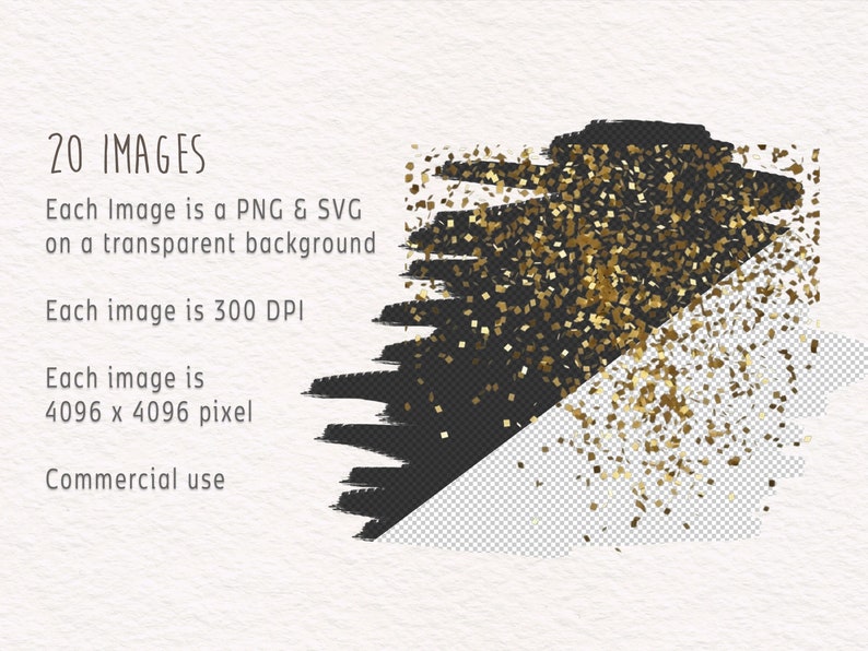 Gold Glitter Confetti Clipart, Glitter Border Graphics in PNG and SVG ...