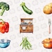 Watercolor Cooking Clipart Bundle, Kitchen Graphics in PNG and SVG ...