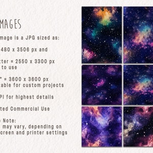 Seamless Night Sky Digital Paper, Galaxy Pattern in JPG, Night Sky Backgrounds for Junk Journal ...