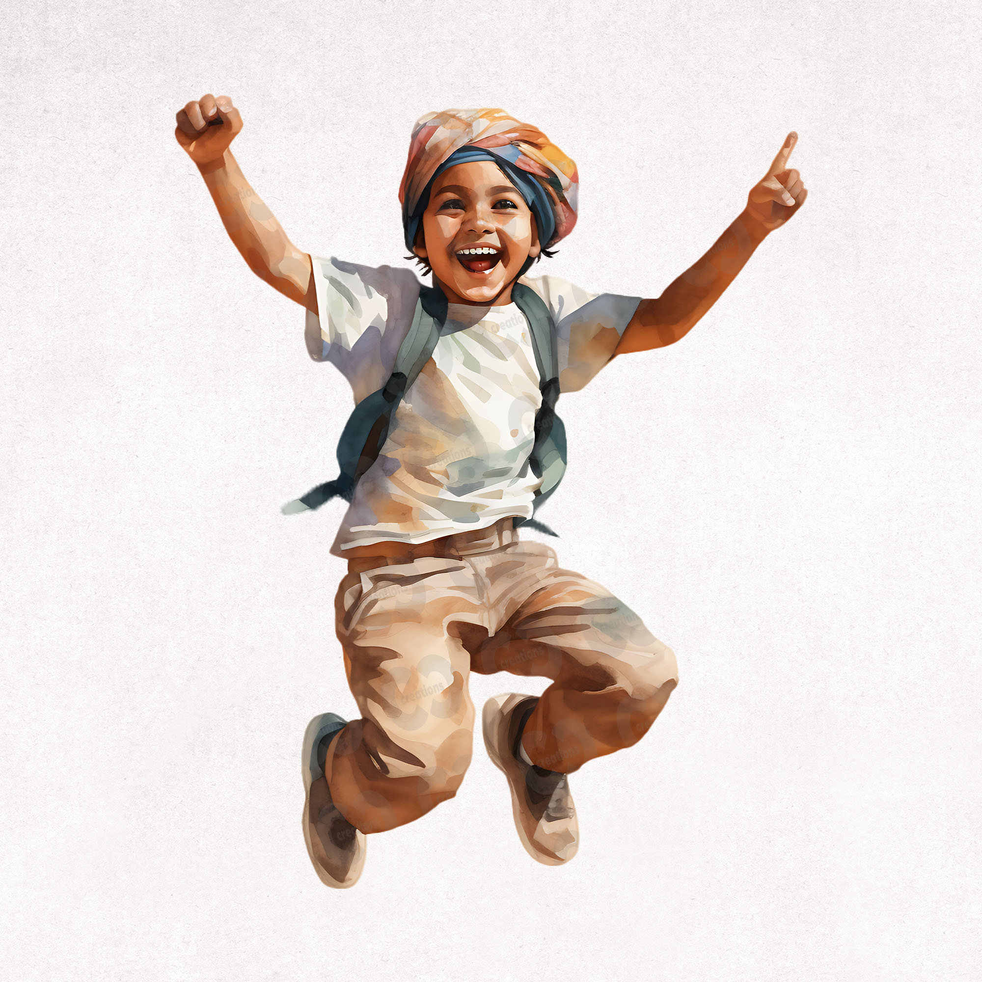 Cartoon Kids Clipart PNG, Cute Children Jumping With Joy, Happy ...