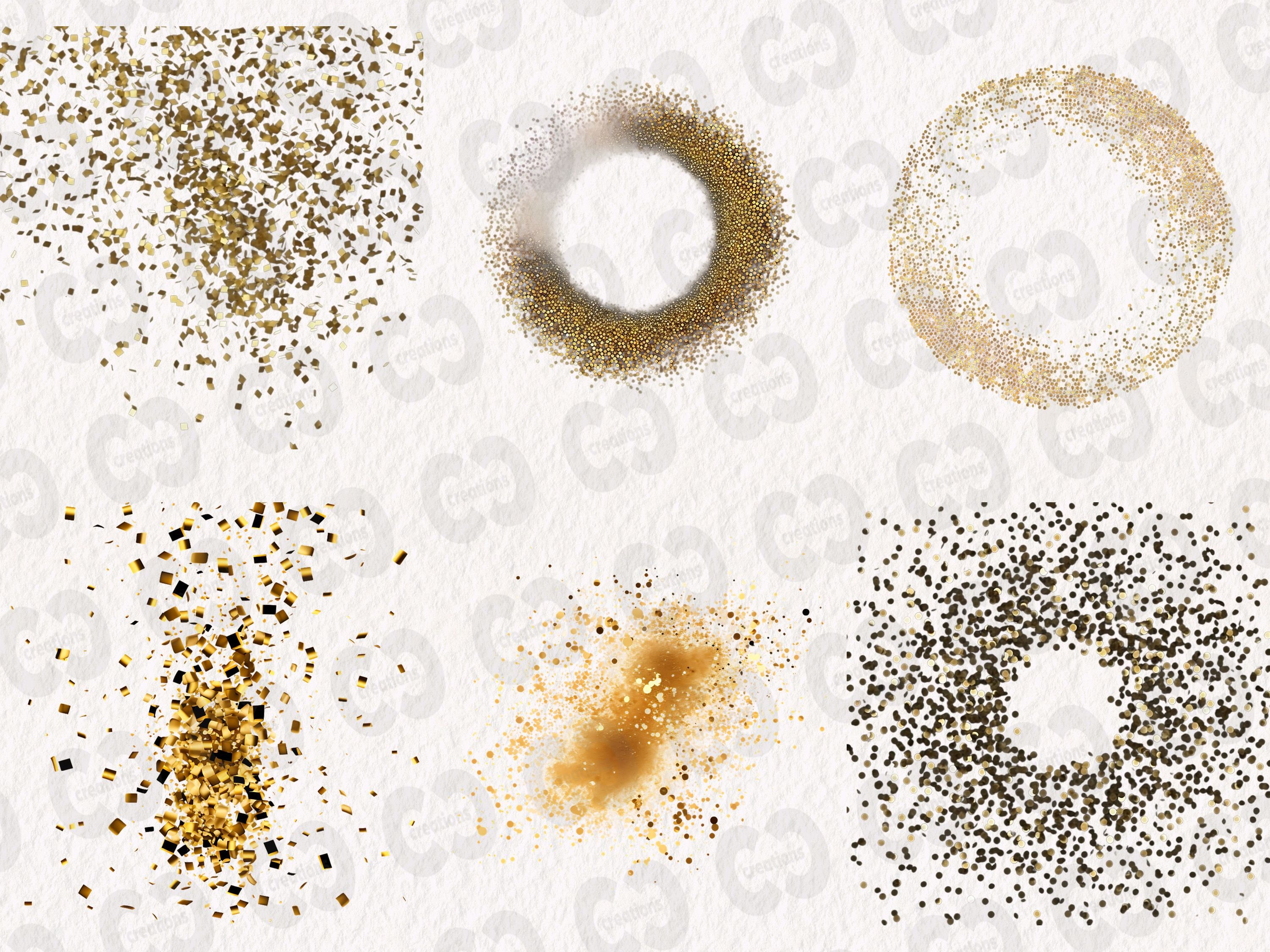 Gold Glitter Confetti Clipart, Glitter Border Graphics in PNG and SVG ...