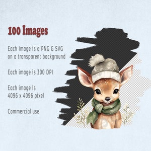 Watercolor Christmas Clipart Bundle, PNG & SVG XMAS Graphics, Cute ...