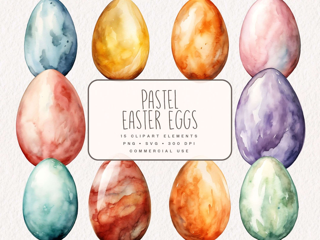 Pastel Easter Eggs Clipart, Cute Easter Graphics in PNG and SVG ...