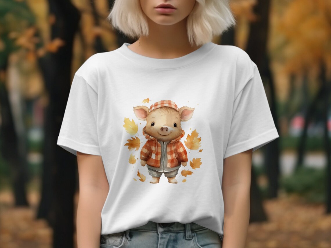 Autumn Cute Baby Animals Clipart Bundle 60 Watercolor Fall - Etsy