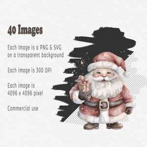 Cute Christmas Characters Clipart, Watercolor Xmas Clip Art PNG Bundle ...